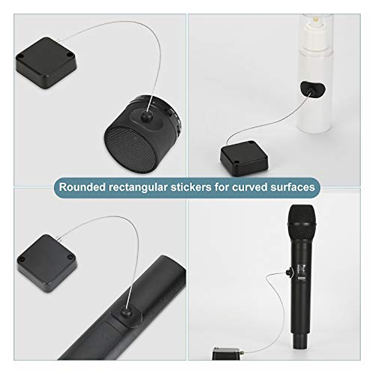 LORADAR Retractable Cable Lock with Double-Sided Adhesive, Remote Control Security Lock , Remote Control Anti-Lost Rope for TV, DVD, Hardware Cable Lock ，No More Searching for The TV Remote .