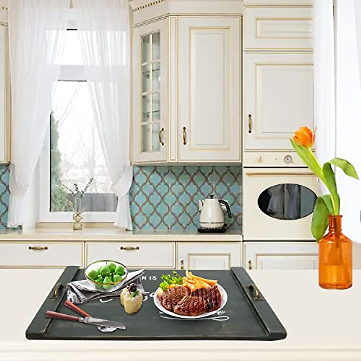 Gas Stove Burner Covers with Handles,LEKUAIJIA Electric Stove Burner Covers Made of Extra Thick Pine Wood, Handcrafted Cookware.