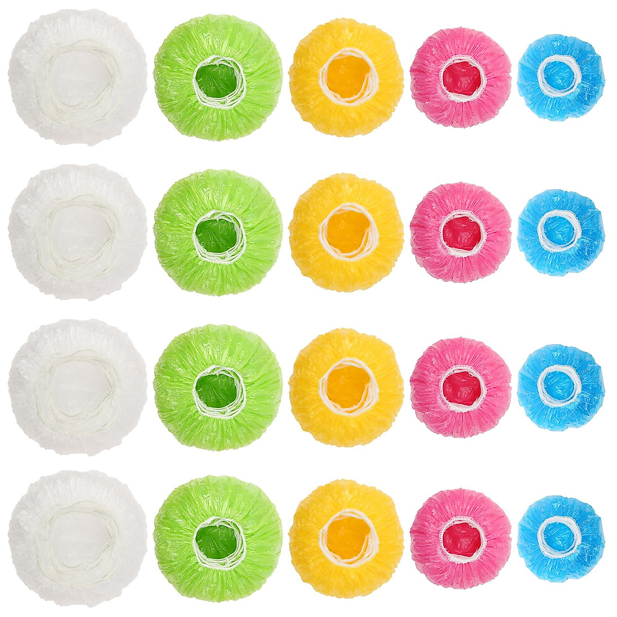 90Pcs Reusable Elastic Food Bowl Storage Covers, Sublaga Bowl Covers, Variety of 5 Translucent Stretchable Sizes and Colorful Dish Plate Covers, Alternative to foil, Plastic Wrap,BPA Free