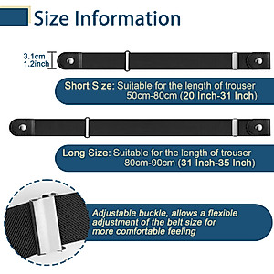 【4 Pcs】No Buckle Stretch Belt for Women and Men Elastic Waist Belt Invisible Belts for Jeans Pants (4Pcs Set A, L-XXL:Waist Size 32''-49'')