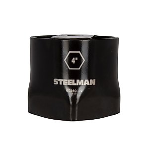 Steelman 4-Inch 6-Point Automotive Wheel Locknut Socket, 3/4-Inch Drive, Durable Steel, Corrosion-Resistant Black Powder Coating, Laser Etched Callouts