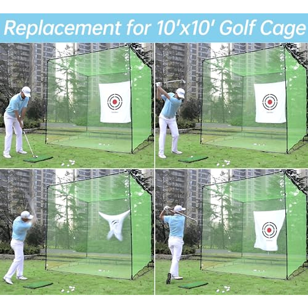 Golf Practice Hitting Nets for Backyard Driving Indoor Use Heavy Duty Practice Golf Driving Nets for Backyard Premium Portable Golf Impact Nets Cages with Frame and Net for Men