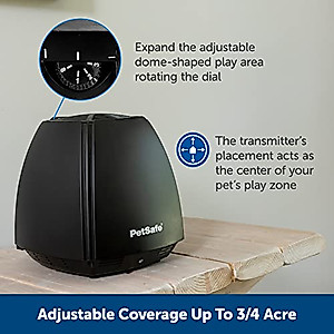 PetSafe Stay & Play Wireless Pet Fence for Stubborn Dogs – No Wire to Bury – Covers 3/4-Acre Yard – For Hard-to-Train Dogs 5 lbs. & Up – Portable – From the Parent Company of INVISIBLE FENCE Brand