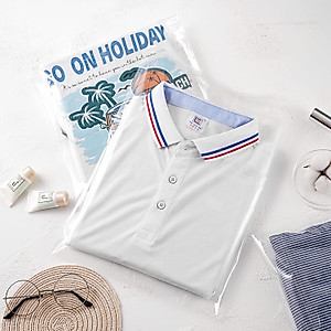 Nistar 100 Count 12x16 inches Cellophane Plastic Shirts Bags, Resealable Self Sealing Cello Bags for Clothing & T Shirts, Shoes, Jeans, Hoodies, Sweater, Dress, Gift Packaging on Retail