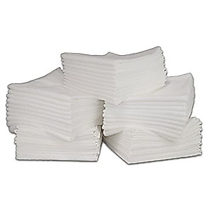 Bulk 16" x 16" Economy All Purpose Microfiber Towels Wholesale - Case Quantity (200 Count) | Large | No Fraying | High Density Microfiber | Zero Chemical Cleaner | Long-Lasting (White)