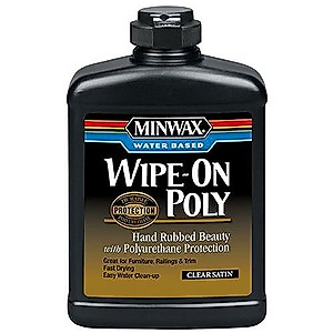 pt Minwax 40917 Clear Wipe-On Poly Water-Based Polyurethane, Satin
