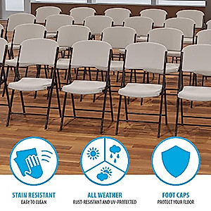 LIFETIME Commercial Grade Folding Chairs, 4 Pack, Putty