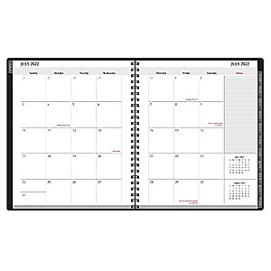 Office Depot® Brand Weekly/Monthly Academic Planner, Vertical Format, 8" x 11", 30% Recycled, Black, July 2022 to August