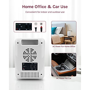 FETIONS Mini Skincare Fridge with Adjustable LED Make Up Mirror, Portable Refrigerator 4L/6 Can Cooler & Warmer, Compact for Skincare,Food and Drinks, Small Fridge for Bedroom,Dorm,Car,Office, White