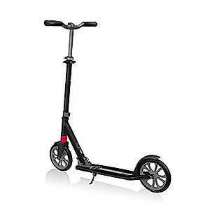 Globber 2 Wheel Kick Scooter for Teens and Adults Ages 41+ | Adjustable T-Bar Scooter with 3 Height Settings | Foldable Kick Scooter for Easy and Convinent Travel & Storage (Black & Grey)