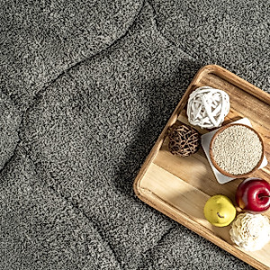 nuLOOM Elsie Contemporary Shag Area Rug, 8x10, Dark Grey