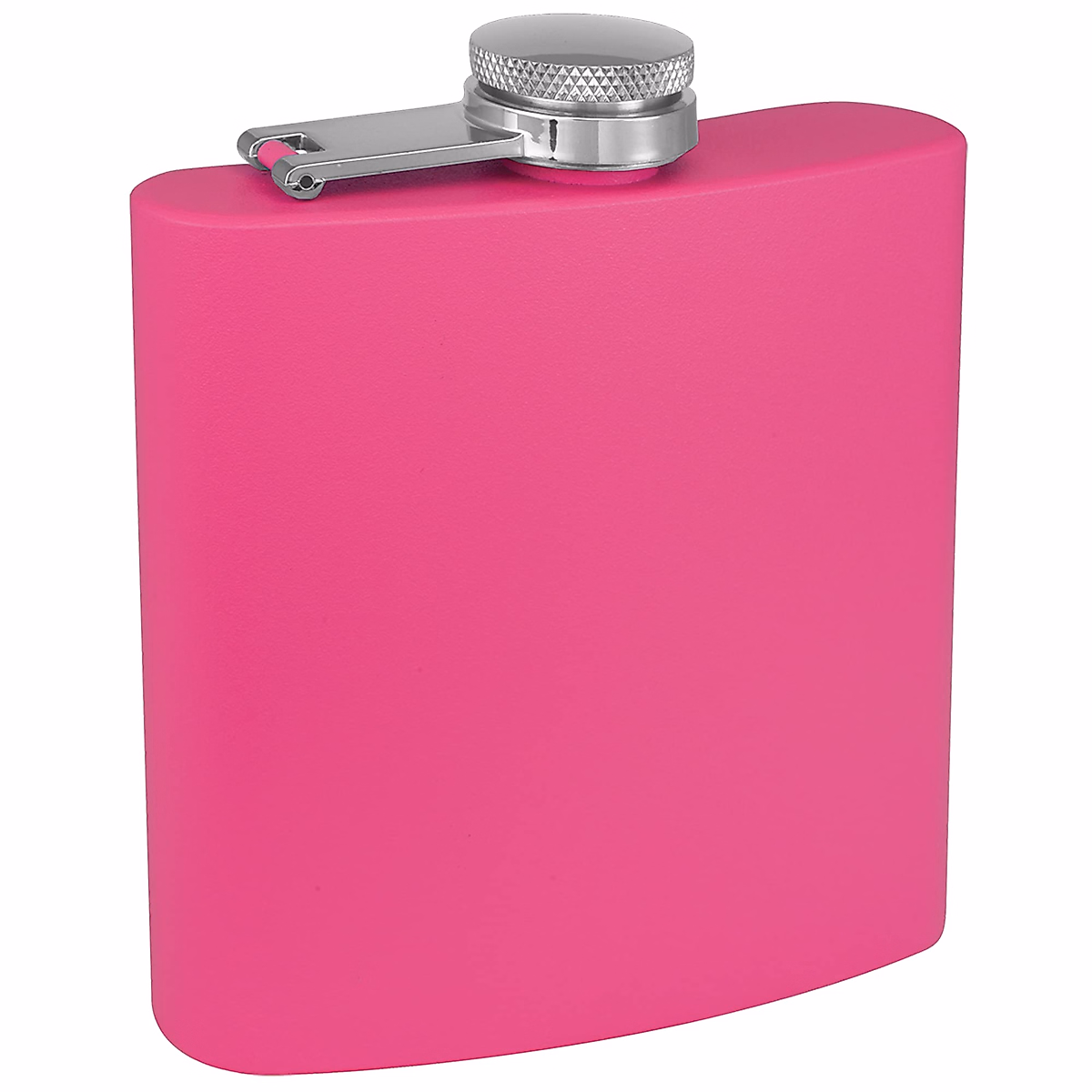 6 oz Stainless Steel Hip Flask with Funnel for Men & Women, Powder Coated Flask Gift Sets for Groomsmen, Bridesmaids, Wedding Party Whiskey Flask for Liquor, by Clear Water Home Goods, Matte Pink