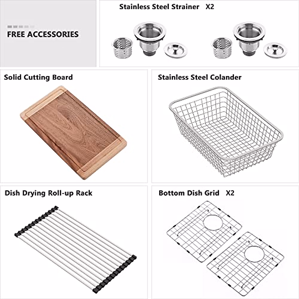 33 Undermount Kitchen Sink Double Bowl -VASOYO 33x19 Undermount Stainless Steel Kitchen Sink 16 Gauge Deep 50/50 Undermount Double Bowl Kitchen Sink with Cutting Board