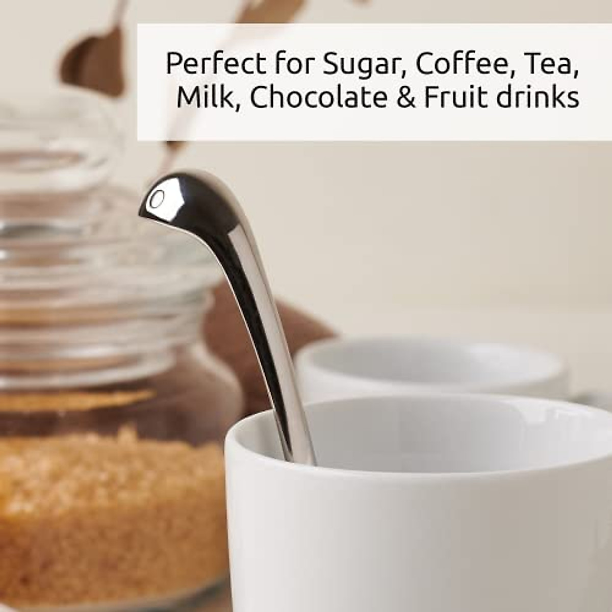 OTOTO Sweet Nessie Sugar Spoon (Set of 4) - Stainless Steel Tea Spoon - 100% Food Grade & Dishwasher Safe - Perfect Spoon for Tea & Coffee