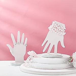 Weysat 12 Pcs Wooden Hand Form Bracelet Jewelry Display Stand Holder Aesthetic Mannequin Fingers Jewelry Organizer for Bracelet Ring(White)