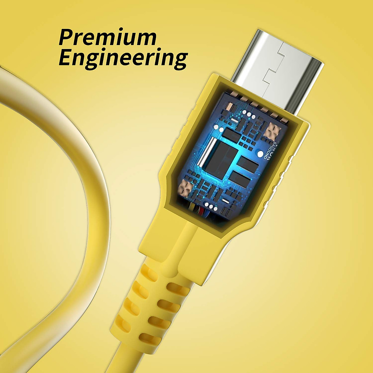 HEATFUN Yellow USB C Charger Cable for Switch, MacBook, Pixel C, LG Nexus 5X G5, Nexus 6P/P9 Plus, One Plus 2, Sony XZ and More - Fast Charging (4.92ft)