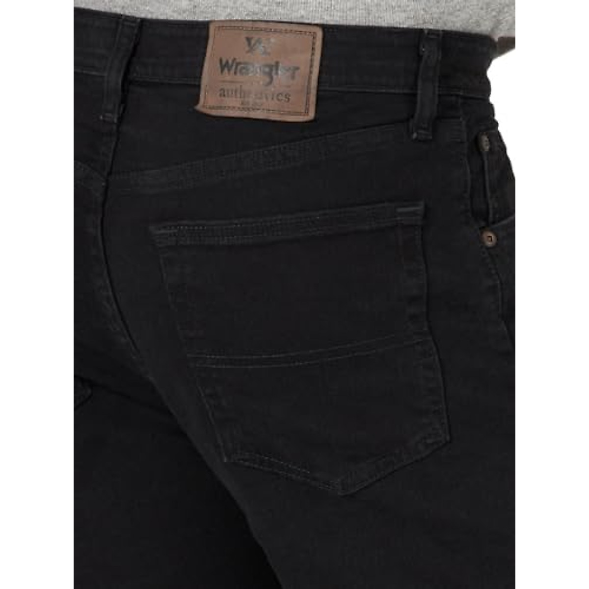 Wrangler Authentics Men's Regular Fit Comfort Flex Waist Jean, Black, 38W x 29L