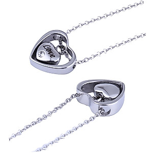 USHOBE 2pcs Stainless Steel Jewelry for Women Friends Necklaces Pet Cremation Jewelry Memorial Cremation Love Pendant Neckalce Pet Memorial Ornament Urn Ashes Pendant Miss Simple