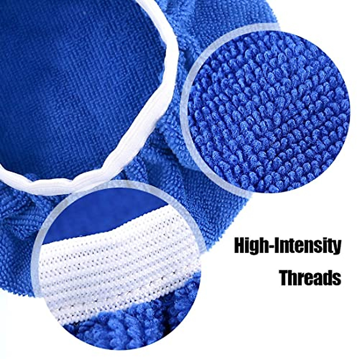 Glarks 5Pcs 9-10 Inch Car Polisher Pad Bonnet Soft Microfiber Polishing Bonnet Buffing Pad Cover for 9" and 10" Car Polisher