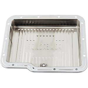 GM Powerglide Steel Transmission Pan, Ribbed, Chrome