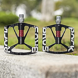 ROCKBROS Mountain Bike Pedals MTB Pedals CNC Non-Slip Lightweight Aluminum Alloy Bicycle Pedals Sealed Bearings Bicycle Platform Pedals 9/16" BMX Road Bike Pedal