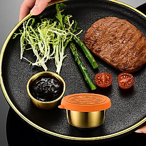 TDZTMNDNB 6x1.6/2.4 Oz Condiment Containers With Lids, Salad Dressing Container To Go, Small Reusable Stainless Steel Sauce Containers For Lunch Boxes Picnics Travel Meal Prep Kitchen Storage