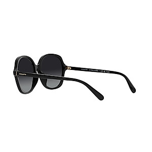 Coach HC8360U Universal Fit Sunglasses, Black/Grey Gradient Polarized, 57 mm