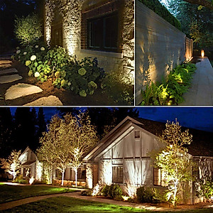 SUNTHIN Outdoor Landscape Lighting, 8 Pack LED Spot Lights Kit for Garden, Yard, House, Lawn, Tree, Flags, Fence Use, Warm White, IP65 Waterproof