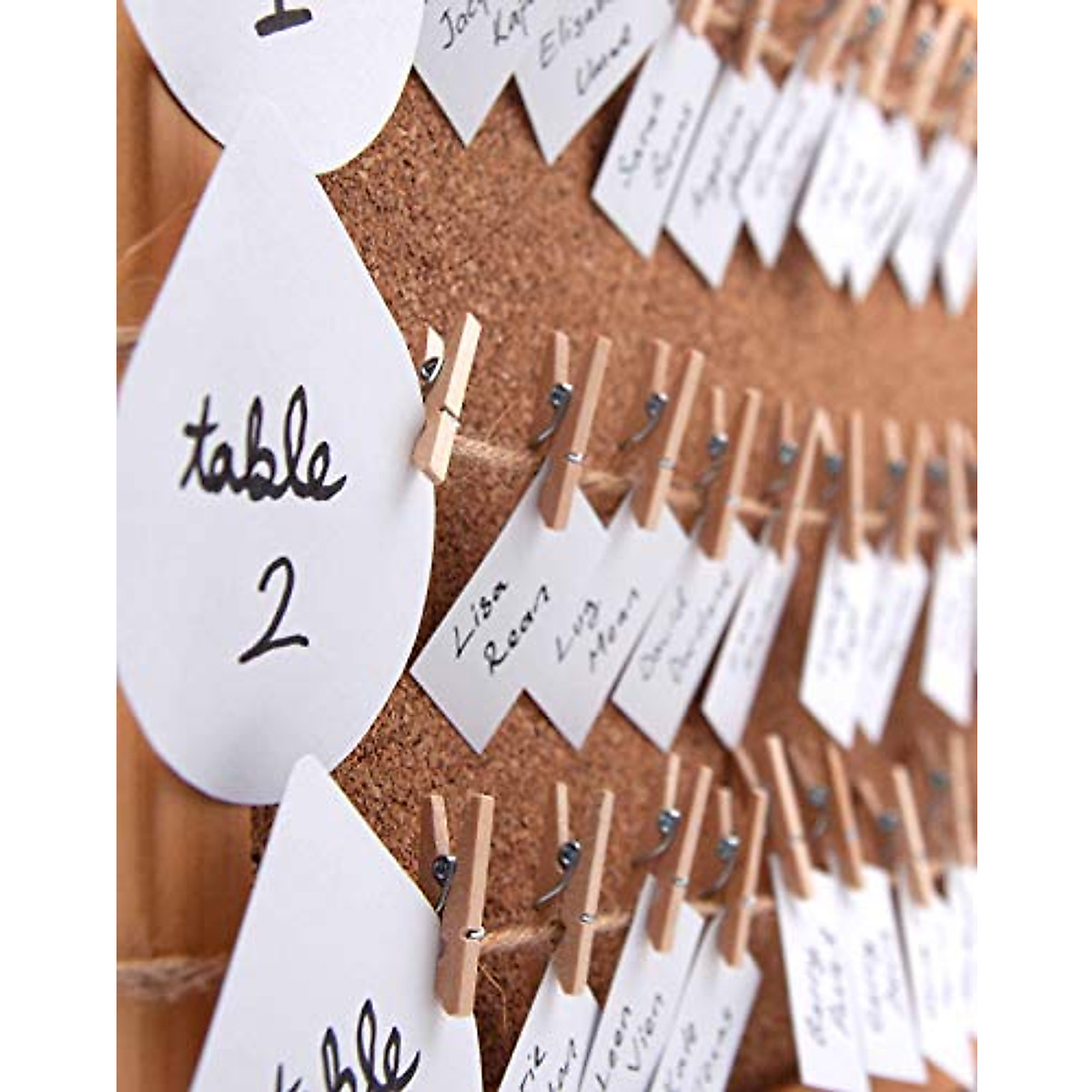 Mini Clothespins | 250 Pieces Mini Clothespins with 65 Feet of Jute Twine | 1-Inch Natural Wooden Clips for Decorations and Gifts by Voatation