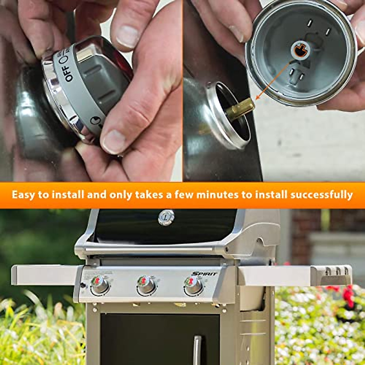 ArrogantF Grill Control Knobs 69893 Gas Control Knobs Replacements for 2013-2017 Weber E-Spirit 310/320/ 330 Series Gas Grills Weber Gas Knobs Parts 46510001 Spirit E-310 and More 3 Pcs