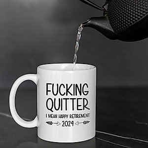 Dokazu Funny Quitter Retirement Gifts for Men, Women Retirement Party Decorations Gag Retired Mugs Gift Ideas for Coworker Leaving, Farell Gifts, Good Bye Gifts for Coworker Ceramic mug 11oz