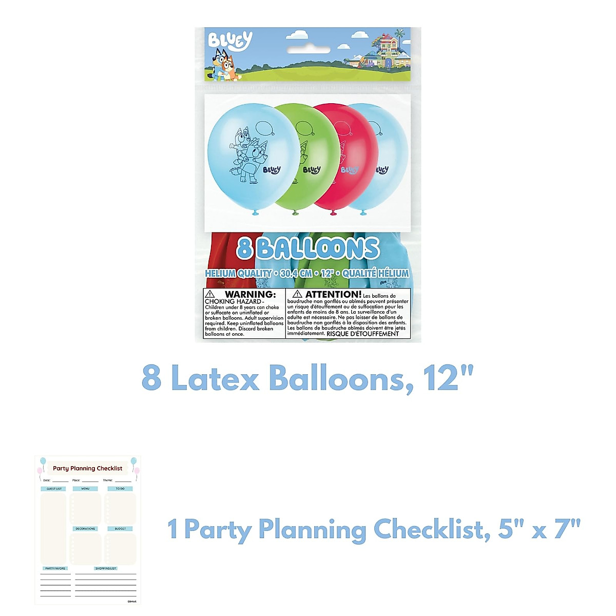 Unique Bluey Balloons Bundle - Bluey Themed Balloons Latex & Foil, with Checklist - Bluey Birthday Decorations, Bluey Party Supplies, Bluey Party Decorations