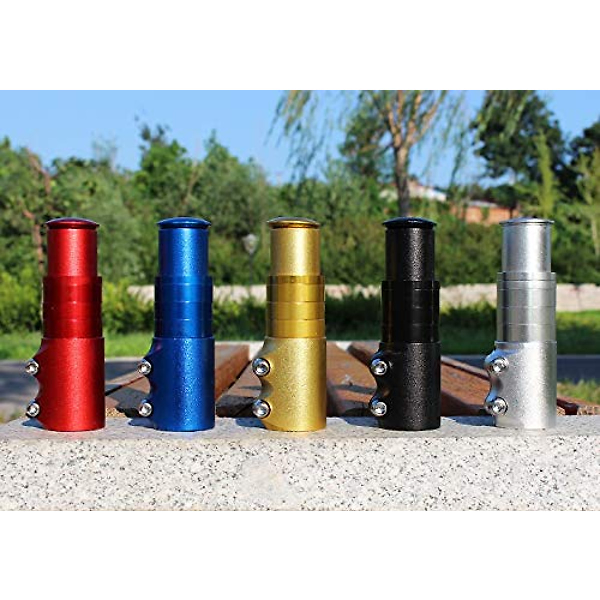 BlueSunshine Bike Handlebar Riser Bicycle Fork Stem Raiser Extender Head Up Raiser Aluminum Alloy (Silver)