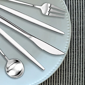 LAIION 30Peices Silverware Set, Stainless Steel Flatware Set for 6,Cutlery Tableware set Include Spoons And Forks Set, Matte Gold Utensil Set, Stain Finish, Dishwasher Safe Silver Color