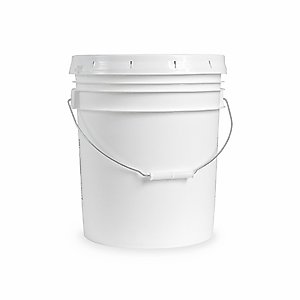 Ropak USA 5 gallon Food Grade White Plastic Bucket with Handle & Lid - Set of 3