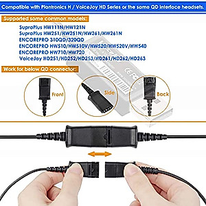 Call Center Office Headset Quick Disconnect QD Cable to USB Plug Adapter for Plantronics Headset QD Connector Plug to Any Computer Laptop VOIP Softphone