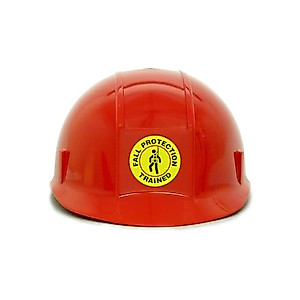 SmartSign "Fall Protection Trained" Pack of 5 Hard Hat Labels | Retro-Reflective, 2" Circle