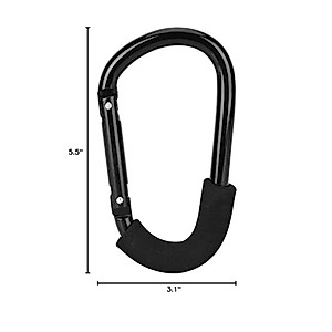 Stroller Hook Mommy Stroller Clip and Stroller Accessories Organizer Hook Pushchair Hook Infant Buggy Bag Clip Large Carabiner Mommy Storage Hook for Shopping Bag Water Bottles