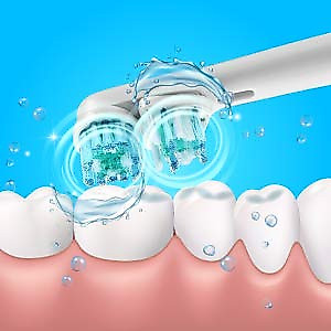 Replacement Brush Heads Compatible with Oral-B-Braun– Dual Clean - Pack of 4 Generic Electric Toothbrush Replacement Heads