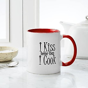 CafePress I Kiss Better Than I Cook Mug Ceramic Coffee Mug, Tea Cup 11 oz