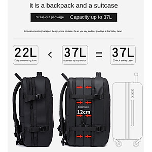 Travel Laptop Backpack, USB Charging Interface Travel Laptop Backpack, 35L Expandable Oversized Business Backpack, Universal Laptop Travel Backpack for Men and Women largesize grizzly