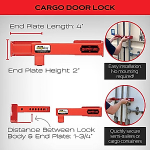 Equipment Lock Cargo Door Lock - Powder Coated Steel, Maximum Security Semi Trailer Door Lock - Semi Truck Accessories and Trailer Security (Keyed Differently)