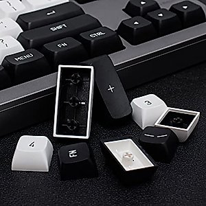 Black and White Keycaps Set 150 Keys MSA Profile Doubleshot Custom Keycaps for Cherry MX Gateron Kailh Box Switches Mechanical Gaming Keyboard