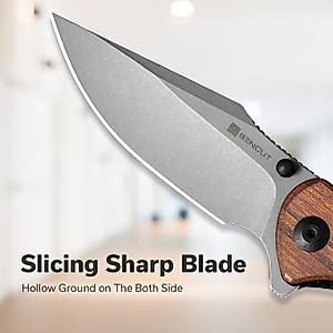 SENCUT Actium Folding Pocket Knife, 3.46’’ D2 Satin Blade Cuibourtia Wood Handle, Liner Lock Flipper Knife with Ceramic Ball Bearing, Good For Outdoor Hiking Camping SA02F (Cuibourtia Wood)