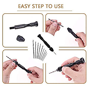 Precision Pin Vise Hand Drill with 25pcs Micro Twist Drill Bits Set (0.5-3.0mm) Mini Hand Drill Rotary Tool for PCB,Metal,Wood,Jewelry,Plastic,Resin Manual Making DIY Assembling Drilling