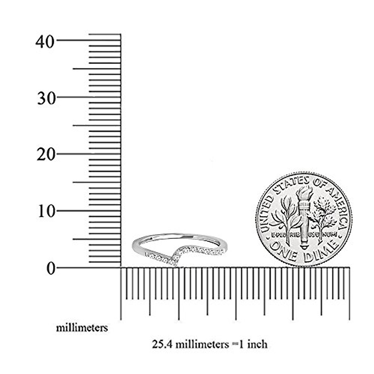 Dazzlingrock Collection 0.12 Carat (ctw) Round Diamond Women Stackable Wedding Contour Band, 14K White Gold, Size 7