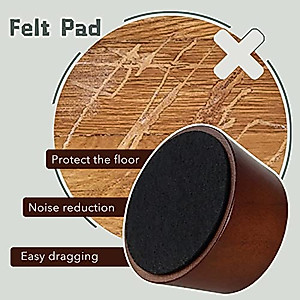 KOIKEY Furniture Raisers Bed Risers - 2 Inch Wooden Circle Heavy Duty Furniture Height Extenders Lifts for Sofa Couch Desk Chair Table Base Raising Space, Convenient Store and Cleaning, Pack of 4