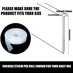 Shower Door Bottom Seal Strip Replacement Shower Bottom Waterproof Door Rubber Sweep Trim Clear Seal for Home Bathroom Glass Shower Door, 108 Inch