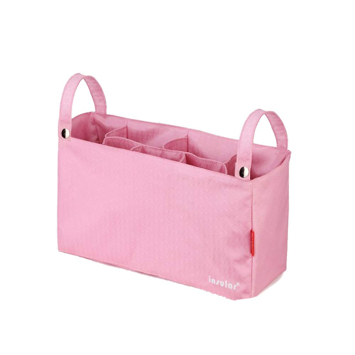 LTDH Stroller Organizer Bag Waterproof Insert Bag Universal Stroller Storage Bag For Baby Accessory Organizer With 7 Partition (Pink)