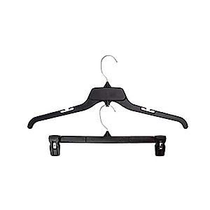 Hangon Combo Set Recycled Plastic Shirt & Pants Hangers, 19 Inch & 14 Inch, Black, 10 Pack